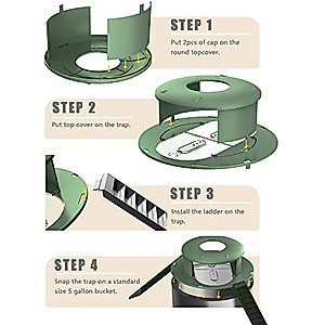 [Upgrate] Mouse Trap Bucket by CRILEAL, Rat Trap with Auto Reset Door Style, Bucket Lid Mouse Trap, Reusable Live Mouse Trap Fit 5Gallon Bucket, Mice Trap for Garden/Indoor& Outdoor,Green