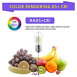 AMI PARTS E17 LED Light Bulb 3W 380LM 6000K Daylight White, 8206232A 40 Watt Appliance Bulb Incandescent Equivalent,for Microwave Light Bulbs Under Hood Refrigerators Oven (2 Packs)