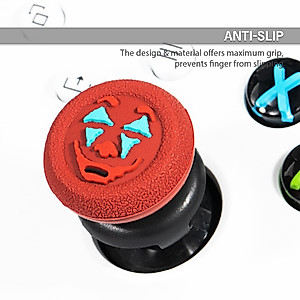 Playrealm FPS Thumbstick Extender &Texture Rubber Silicone Grip Cover 4 Sets for Xbox Series X/S & Xbox One Controller(Joker Red+Blue)