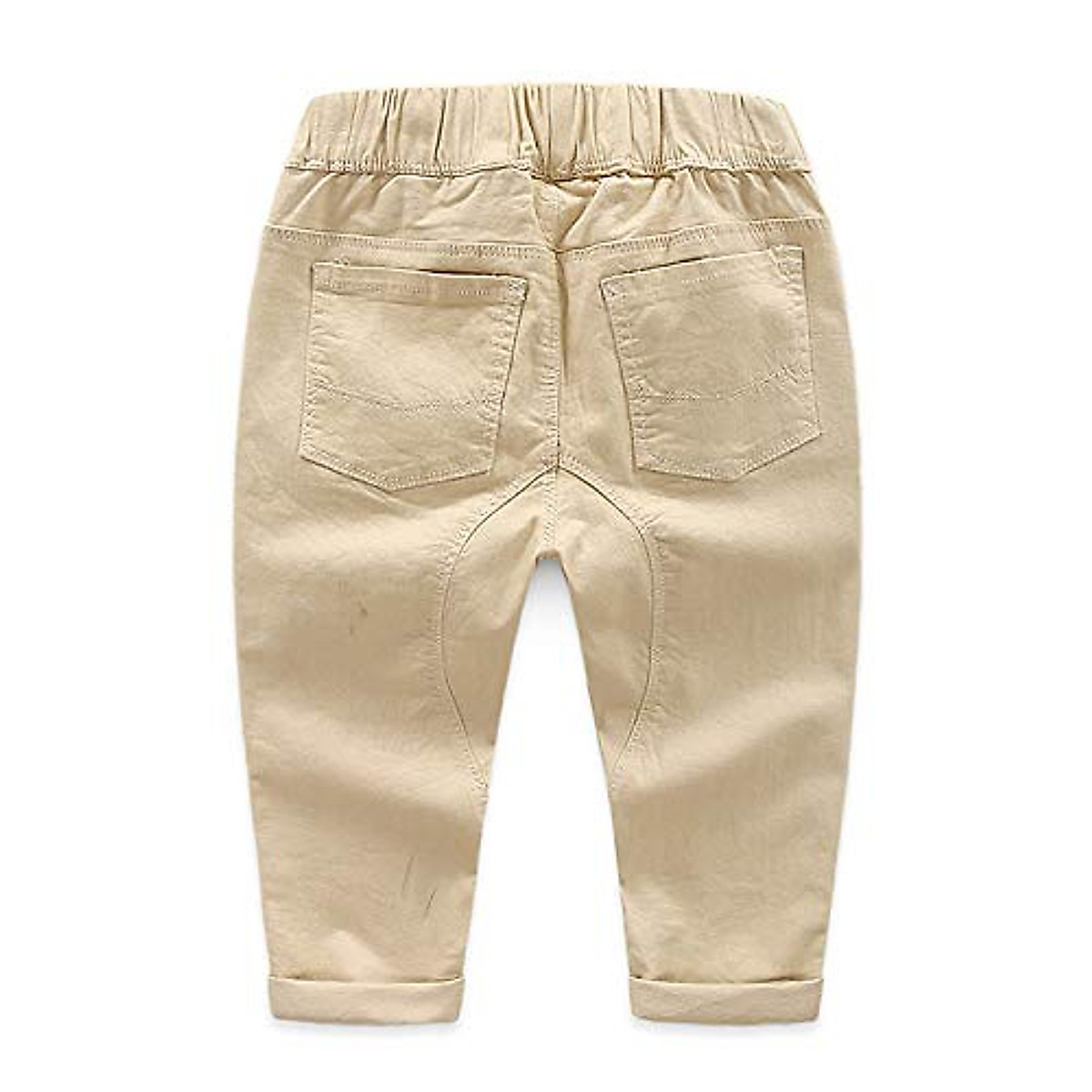 Deniy Baby Boys Cotton Linen Thin Casual Slim Pants, Khaki, 1-2T