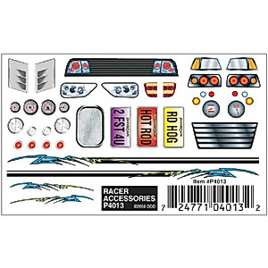 Woodland Scenics P4013 Pine Car Derby Dry Transfer Decal 3 by 2.5-Inch Sheet, Racer Accessories
