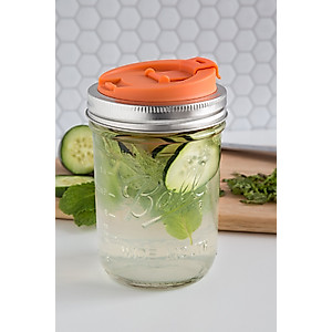 Jarware Fruit Infusion Lid for Wide Mouth Mason Jars, Orange