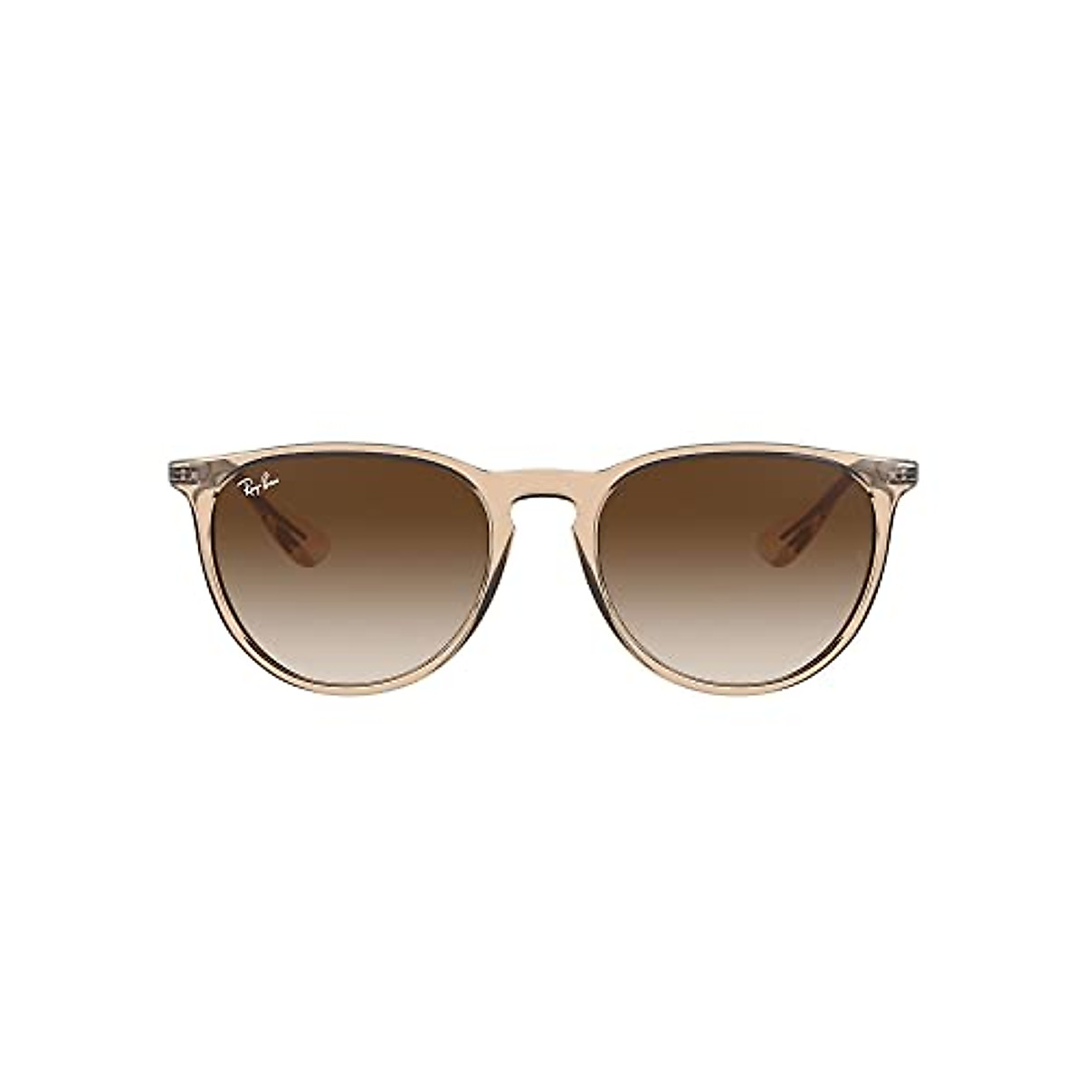 Ray-Ban RB4171 Erika Round Sunglasses, Transparent Light Brown/Brown Gradient Dark Brown, 54 mm