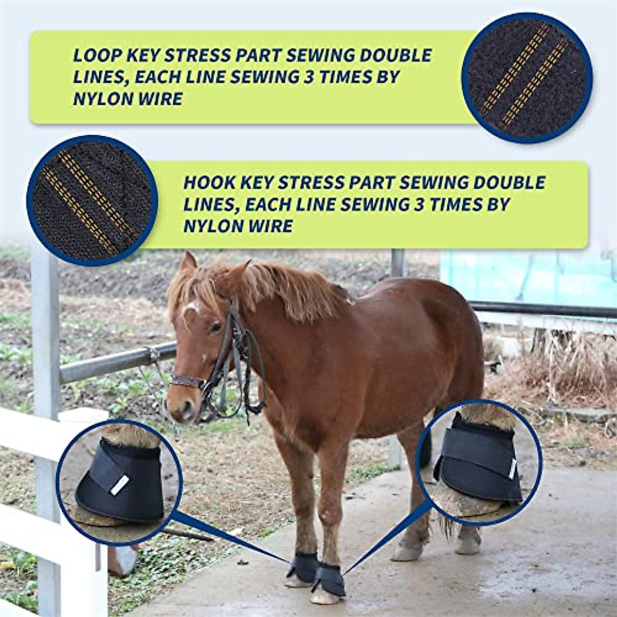 SWYIVY Weaver Bell Boots for Horses, Over Reach Classic Equine Bell Boots, Professional Choice Quick-Drying Washable, Soft&Breathable Inner, Pair