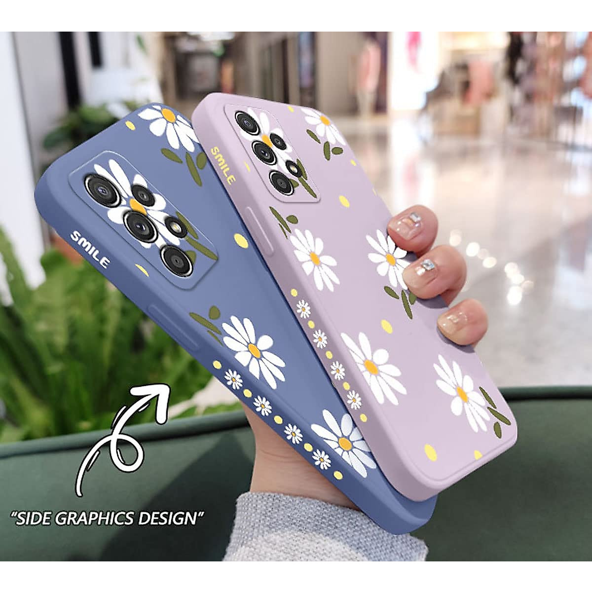 Sunswim for Galaxy Note 20 Ultra Case Cute Daisy Pattern Full Camera Lens Protection Shockproof TPU Bumper Liquid Silicone Protective Cover Phone Cases for Samsung Galaxy Note 20 Ultra 5G 6.9"-Black