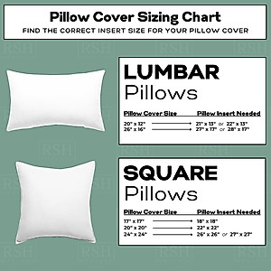 RSH DECOR: Sunbrella Pillow Covers Set of 4 | Covers Only - 26" x 16" | Outdoor Lumbar Pillow Covers Crafted with Sunbrella Performance Fabric | Stanton Lagoon