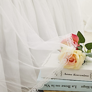 Softta Lace Duvet Cover Set White Bedding 100% Cotton 600 TC Farmhouse 4pcs Bedding Set Soft Romantic Ruffle Boho Flouncing Princess Duvet Cover with Pillowsham and Bedskirt California King