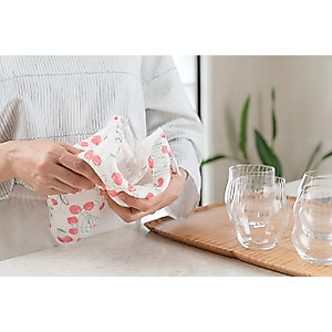 Shirayuki Japanese Kitchen Cloth KYO-YUZEN Cherry Music. Set of 3. Made Layered Fine Mesh Cloth. Dish Wipe, Table Wipe, Hand Wipe. Made in Japan (Cherry Music Set)