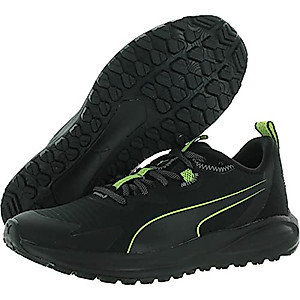 Puma Men's Twitch Runner Trail Sneaker, Black-Lime Squeeze