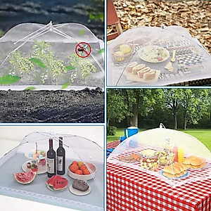 4 Pcs Extra Large Mesh Food Cover Tent Umbrella Food Screen Covers for Outside Pop-up Mesh Reusable Food Nets for Parties Picnics Outdoor BBQs Collapsible (2 Pcs 40"x24", 2 Pcs 32"x24")