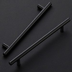 Ravinte 10 Inch Cabinet Handles Matte Black Drawer Pulls Stainless Steel Kitchen Cabinet Hardware Cabinet Pulls 10" Length,7-1/2" Hole Center|1 Pack