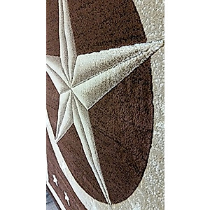 Americana Texas Star Area Rug Lone Star Dark Brown Design 5457 (5 Feet 2 Inch X 7 Feet 3 Inch)