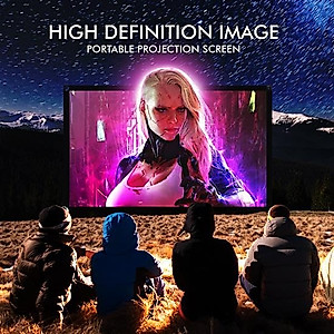 Pyle Projector Screen with Stand - 100" 16:9 HD 4K Portable Lightweight Freestanding Foldable Indoor Outdoor Movie Projection Display with Frame for Home Theater