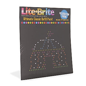 Lite Brite Ultimate Classic Refill Pack - Celebration Theme - 10 Reusable Templates - Amazon Exclusive, Black