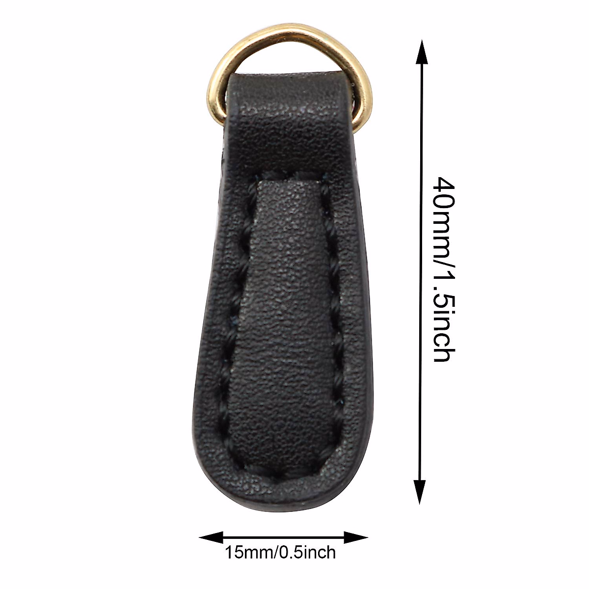 NX Garden 2pcs Genuine Leather Zipper Pulls Black Pull Strap Cord Zipper Pullers Durable Boot Jacket Bag Purse Accessories
