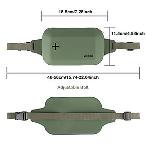 AhhBi Silicone Dog Treat Training Pouch, Clicker for Pet Training, Built-in Poop Bag Dispenser, 3 Ways to Carry (Army Green)
