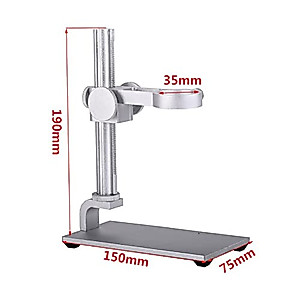 WSJIE Aluminum Alloy Stand USB Microscope Stand Holder Bracket Mini Foothold Table Frame for Microscope Repair Soldering (Color : A, Size : See Figure)