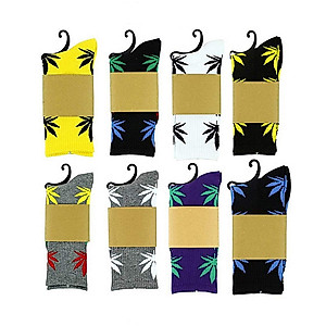 Zando Women Mens Sports High Crew Socks Athletic Weed Socks Winter Warm Socks Casual Ankle Socks Unisex Marijuana Weed Leaf Cotton Socks Womens Colorful Socks Thick Hiking Socks F Randomly Choose * 5