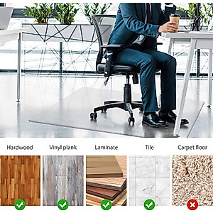 Large Office Chair Mat for Hardwood Floors - 48"×60" Anti-Slip Desk Chair Mat - Heavy Duty Floor Protector for Home or Office - Easy Clean and Flat Without Curling