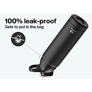 ENCOOL Insulated Stainless Steel Water Bottle with Straw and Carry Loop, Double Wall Cold for 36 Hours, Tritan Leak Proof Lid for Sports, Travel, 24 oz, Black Night