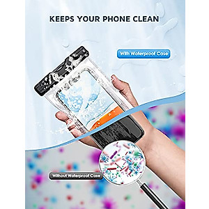 Waterproof Phone Pouch, 2 Pack Waterproof Case Underwater Cellphone Dry Bag, Compatible with iPhone13 12 Pro Max SE 11 Pro Max XS XR 8 7 Galaxy S20 S10 Google up to 7.0", with Lanyard for Swim Travel