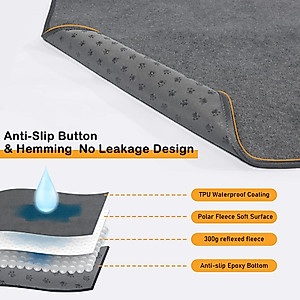 LOOBANI Non-Slip Washable Pee Pad for Dogs, 1 Pack Extra Large Reusable Dog Mat for Floor, Fast Absorbent Pet Whelping Pads, Puppy Playpen Mat for Incontinence, Housebreaking, Crate, 82x82in, Gray