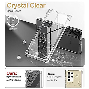 SURITCH for Samsung Galaxy S23 Ultra Clear Case 6.8" (Only), [Built-in Screen Protector] Full Body Protective Hard Shell+Soft TPU Phone Case for Samsung S23 Ultra -(Full Clear)