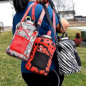 DR.HYDRO 3.2L Water Bottle One Gallon Sleeve Jug Insulated Neoprene Cover Large 108oz Holder with Shoulder Strap for Gym and Workout (Lady Bug)