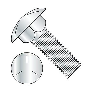 1/2-13 X 1 1/2" Carriage Bolts Grade 5 / Fully Threaded/Steel/Plain (Quantity: 400)