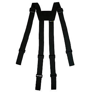 Melo Tough Tactical Suspenders Police Suspenders for Duty Belt with Durable Suspender Loop up 2.25 inch (Black)