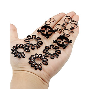 Kadogohno Fake Faux Non Piercing No Pierce Clip On Cute Metal Body Piercing Rings Barbells Jewelry Set for Women Hypoallergenic Stainless Steel