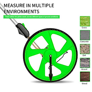 Zozen Measuring wheel, Distance measuring wheel in feet, Wheel Measuring Tool, Rolling Measurement Wheel, Collapsible with Backpack [Up To 10,000Ft]|12’’ Diameter Wheel - Adapt to various roads.
