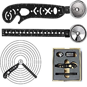 Multi-Function Drawing Tool, EDC Stationery Multifunction Scale Ruler, Versatile Circle Drawing Tool for Designers Architects Artists Student