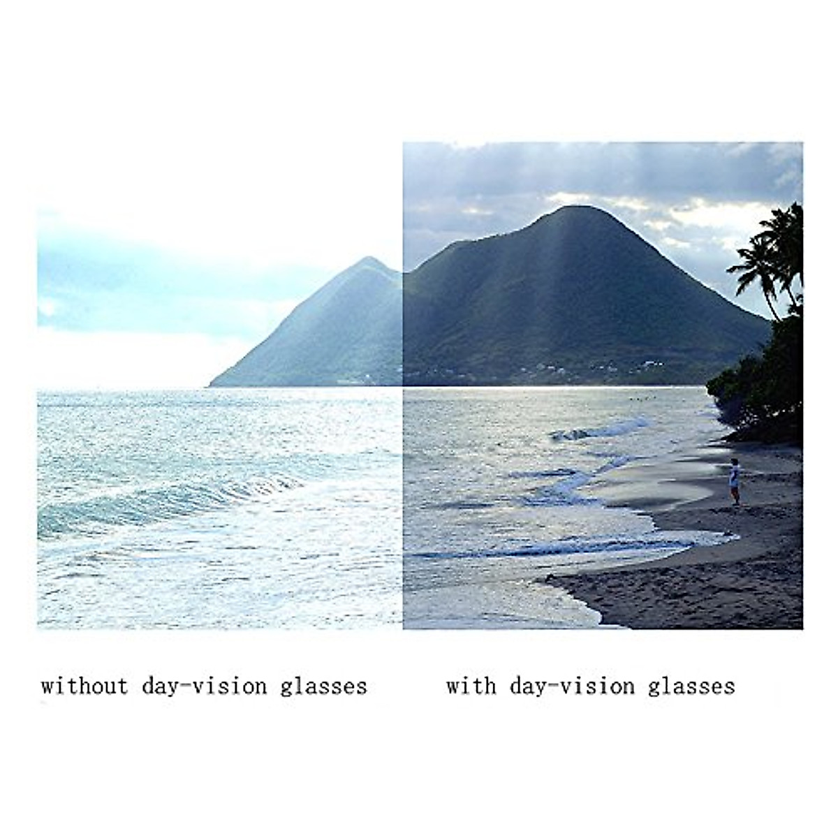 Gemgoo HD Night Day Driving Wrap Around Anti Glare Sunglasses with Polarized Lens for Man and Women (Black Lens+ Bright black Frame)