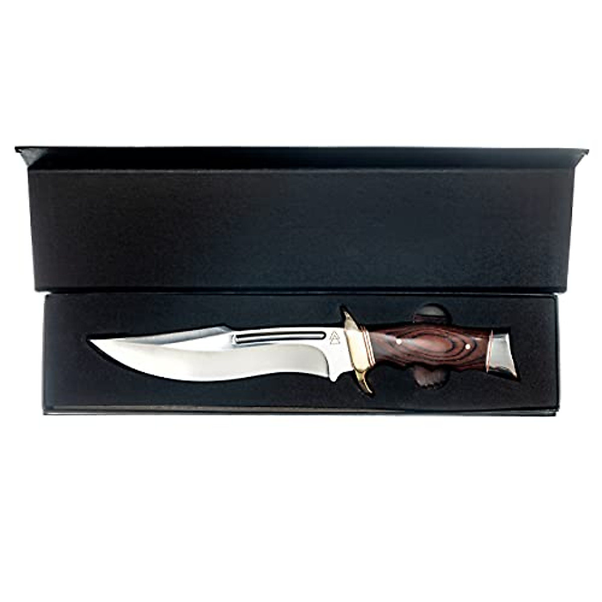 Kratos ZF9 Bowie Knife | Handmade | 13.25" Hardened High Carbon 440 Stainless Steel | 30-degree double bevel Edge | Wood Handle | Leather Sheath | Outdoor Hunting, Bushcraft, Boning, & Camping