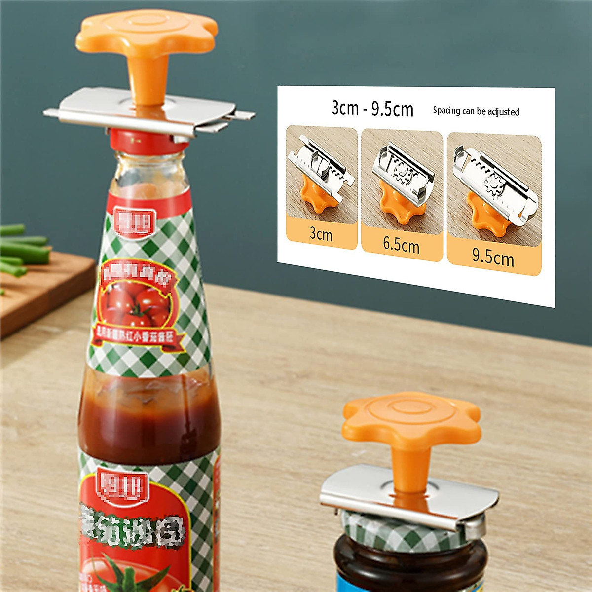 Nubadam Jar Opener For Weak Hands, Adjustable Effortless Arthritis Jar Opener For Seniors, Stainless Steel Adjustable Lid Opener Kitchen Accessories Opener, Bottle Opener For Arthritic Hands(orange)…