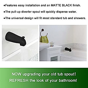 Bathtub Faucets Bath Tub Tube Spout Spicket Slip FIT Wall Mount Bathroom Faucet with Pull Up Diverter Matte Black