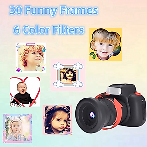 COSMER Kids DSLR Camera,Digital Video Camera for Kids with Rotable Zoom Lens,Best Christmas Birthday Gifts for 4 5 6 7 8 9 10 11Years Old Boys Girls,with 64G SD Card
