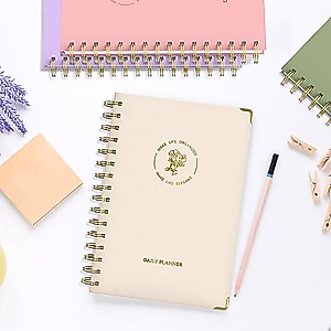 Aesthetic Daily Planner Undated, To Do List Notebook Planner with Hourly Schedule, Hardcover Work Planner - Stay Organized & Boost Productivity, Organizer Notebook for Office School Supplies,160