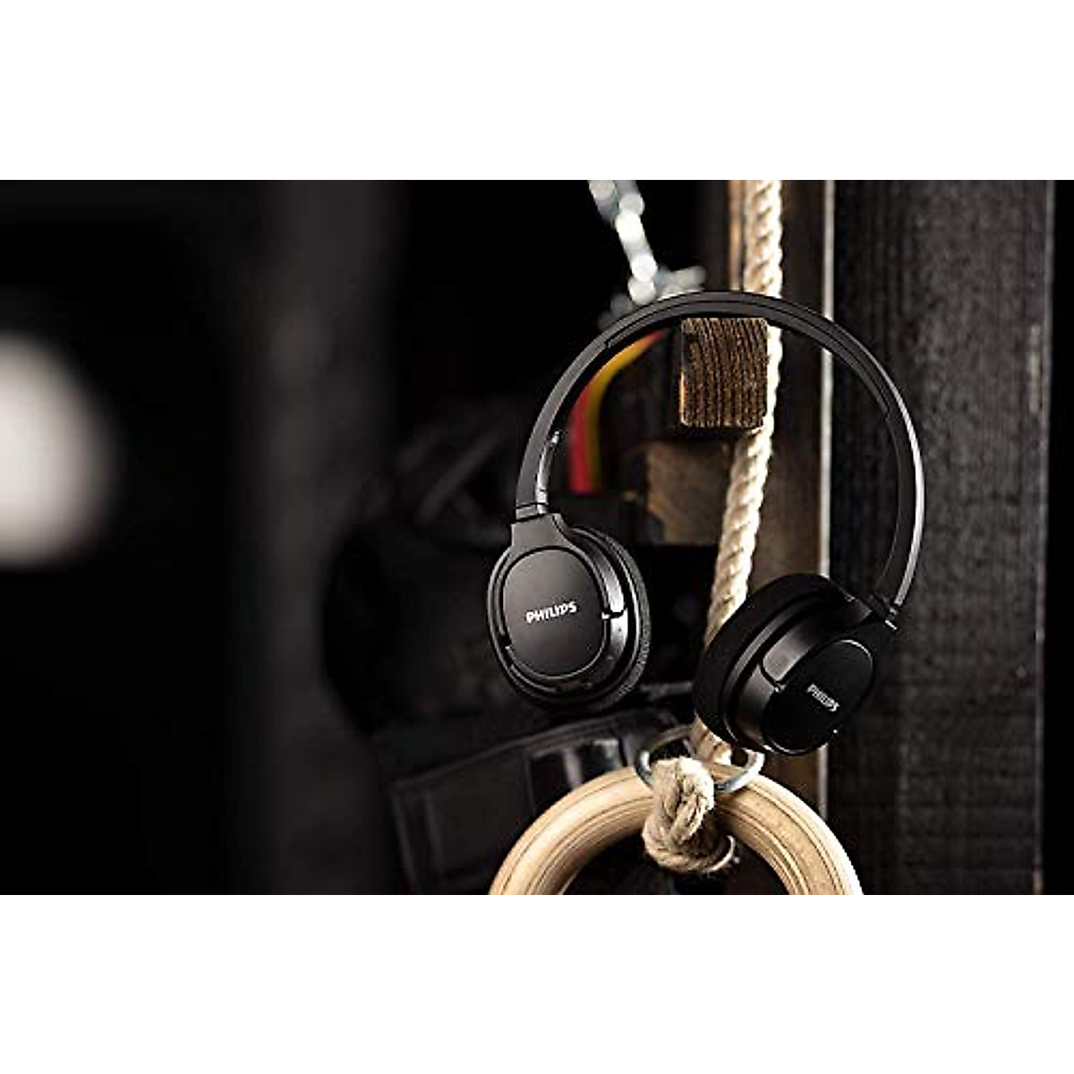 Philips ActionFit SH402 Wireless Bluetooth Headphones, IPX4 Splash-Resistance, Up to 20+ Hours of Play time, Echo Cancellation, Quick Charge, Smart Pairing and Cooling Earcups - Black (TASH402BK)