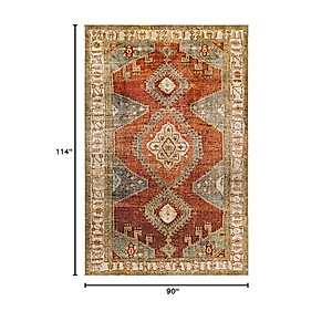 Livabliss Leupp29447 Washable Medallion Area Rug, 7'6" x 9'6", Red/Orange