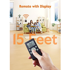 GiveBest 800W Wall Outlet Space Heater with Remote,LED Display Small Plug in Electric Heater with Adjustable Thermostat and Timer for rv and Home Office Bathroom Indoor Use