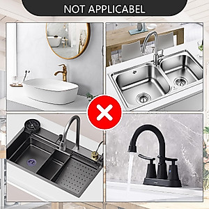 Dimber Sink Splash Guard, Kitchen Sink Splash Guard with 5 Drains, Faucet Mat for Kitchen Sink 17.4”x5.5”(Black,1-Pack)