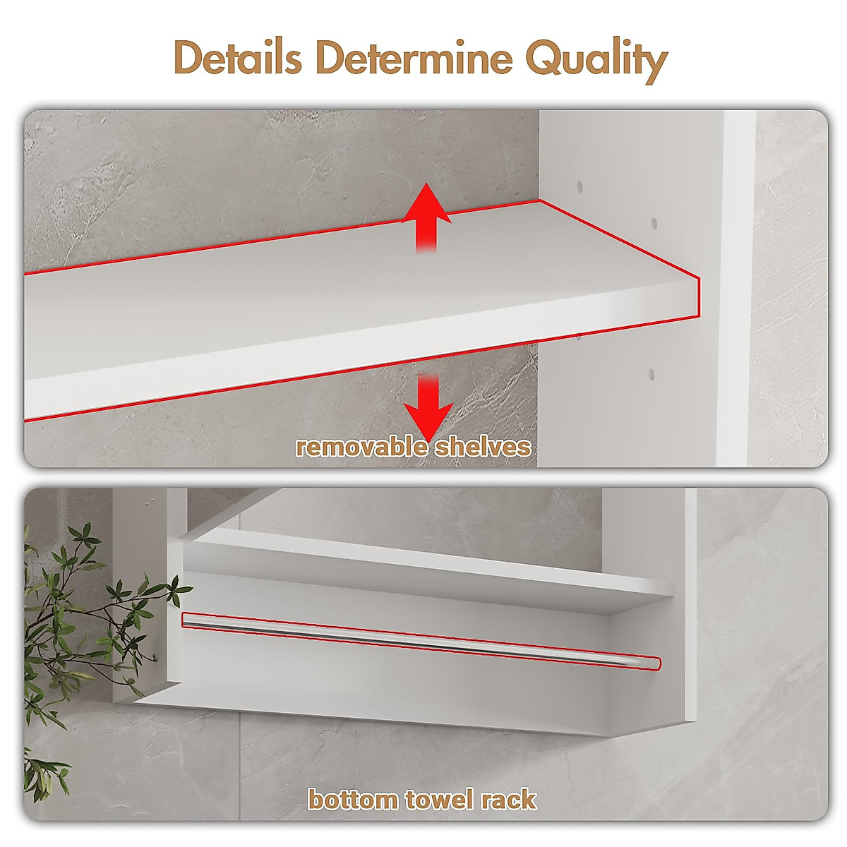 Lighted Medicine Cabinet with Mirror, Single Door Bathroom Mirror with Storage & Adjustable Shelves, Mirror Medicine Cabinet Wall Mounted with LED Lights, USBs, Towel Bar (22.8*6.1, Shelves)