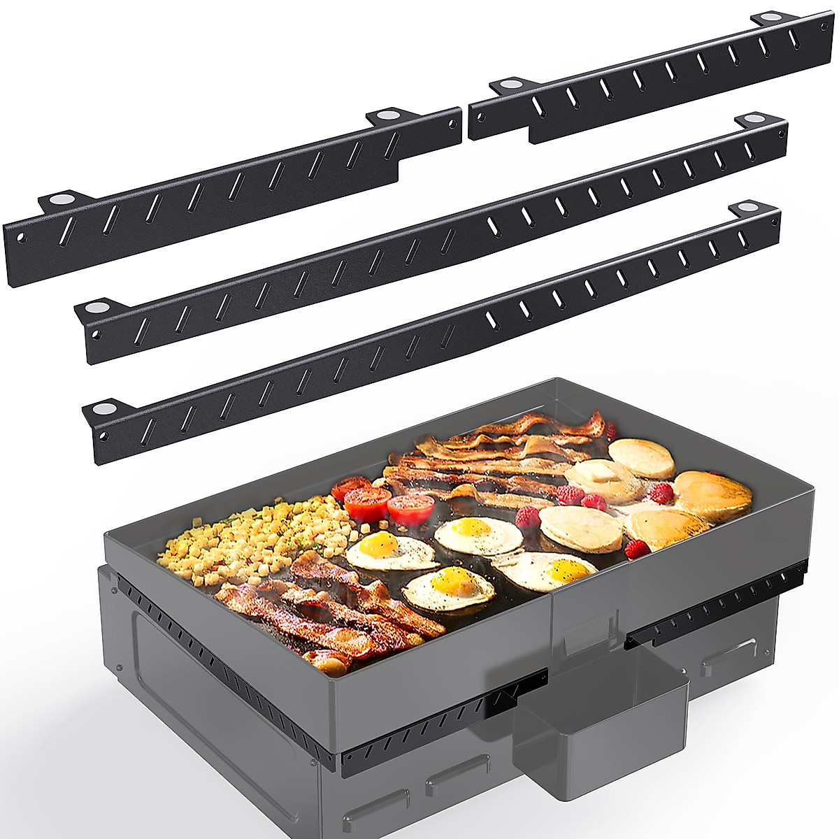 Upgraded Wind Guard for Blackstone 22 Inch Griddle, Magnetic Stainless Steel Wind Screens Protect Flame & Hold Heat, Compatible with Rear Grease Cup Hood and Side Shelf, Gas Saving, Grilling Gifts