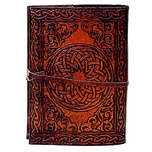 Leather Journal Refillable Lined Paper SUN Tree of Life Handmade Leather Journal Notebook Diary/Bound Daily Notepad for Men&Women Medium,Writing pad Gift for Artist,Sketch /Writing (small)