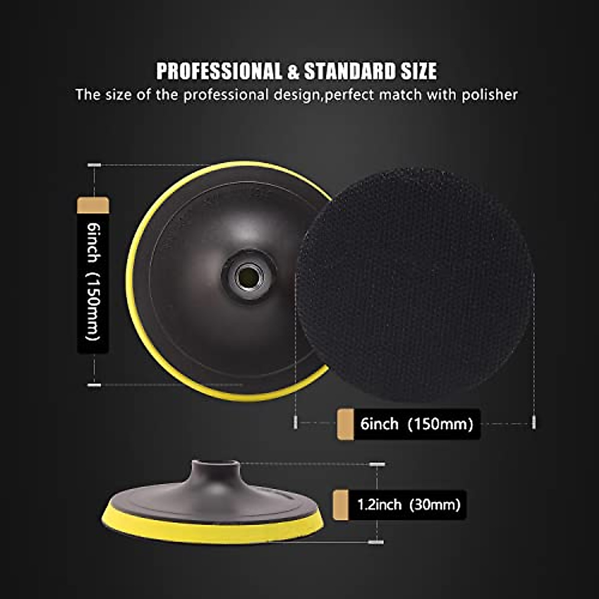 Wool Polishing Buffing Pad, SPTA 6 Pcs 6 Inch 150mm Polishing Buffing Wheel for Drill Buffer Attachment with 5/8"-11 Drill Adapter Compound Cutting & Polishing for Car Polisher