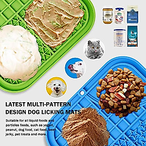 TDZWIN Licking Mat for Dogs, Dog Licking Mat Slow Feeder Dog Bowls, 3 Pcs Dog Peanut Butter Lick Pad with Suction Cups for Anxiety Relief Perfect for, Treats, Yogurt with Free Scraper&Brush BPA Free
