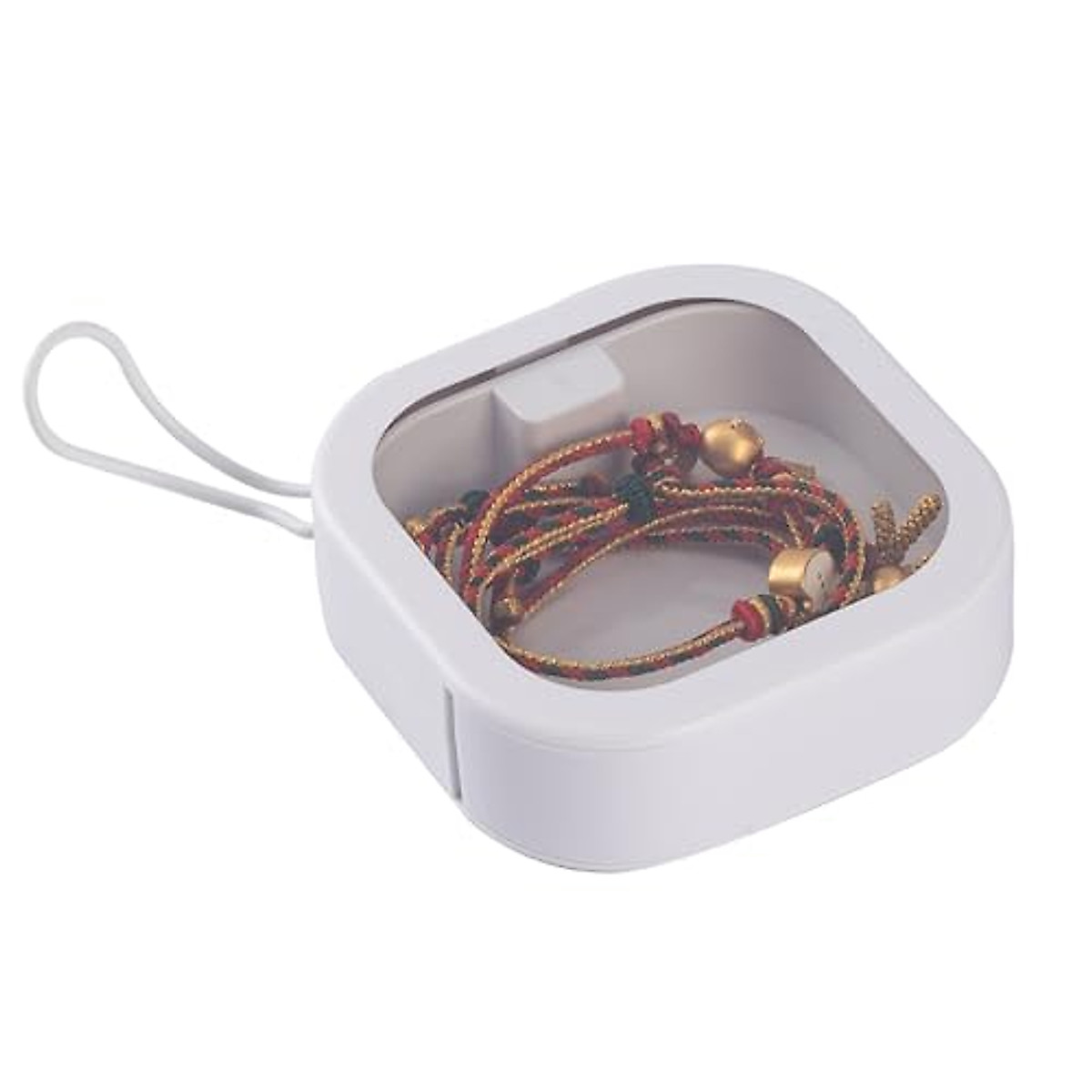 Obsoorth Portable Hair Tie Organizer Hanging Stackable Mini Travel Qtip Organizer Box Case with Clear Lid for Organizing Bandaid Bobby Pin Cotton Swabs Small Items, White