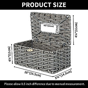 GRANNY SAYS Tissue Box Cover Rectangle, Tissue Box Holder, Tissue Holder for Bathroom, Decorative Wicker Tissues Cube with Elastic Toggle Closure, Tissue Cover Box for Toilet, Gray